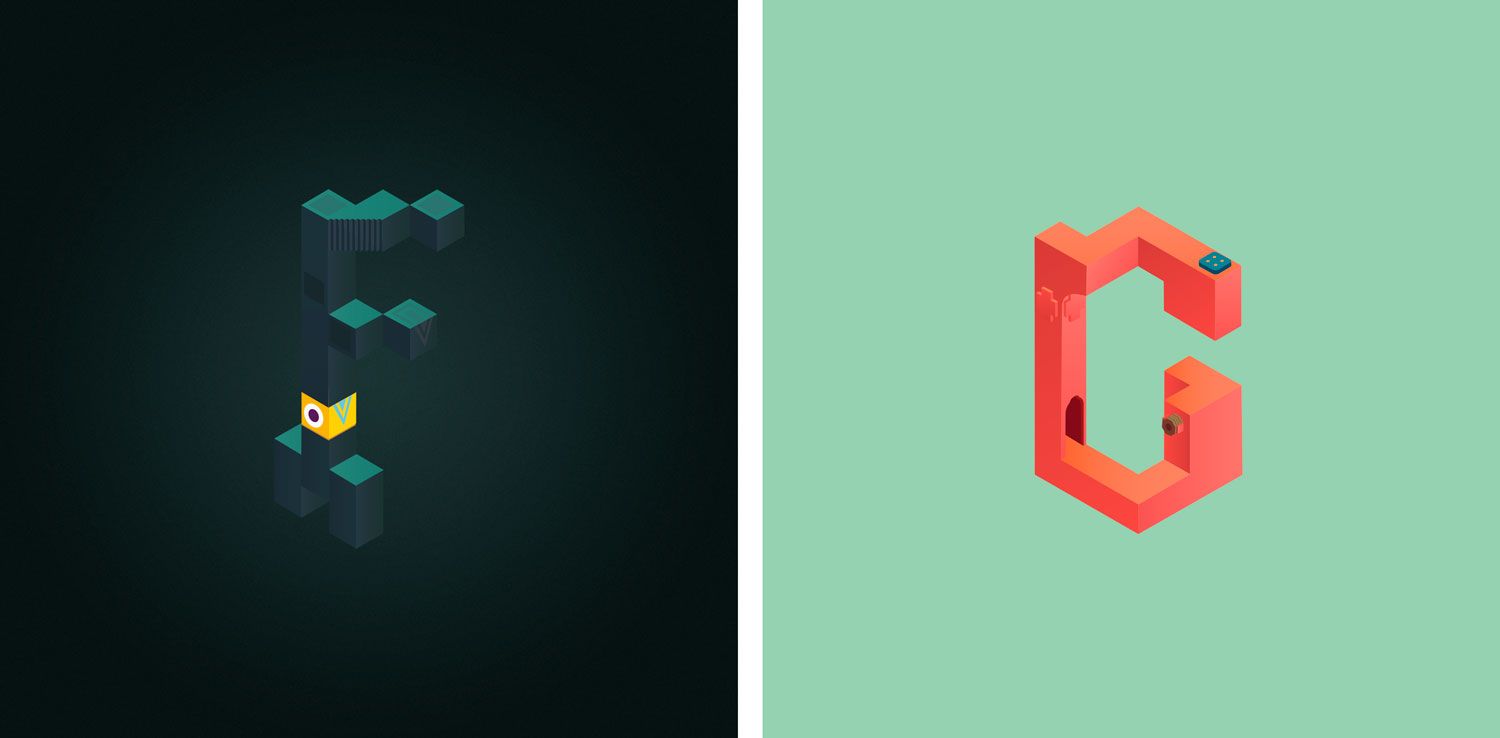 Alphabet Valley, la tipografía basada en Monument Valley | Domestika