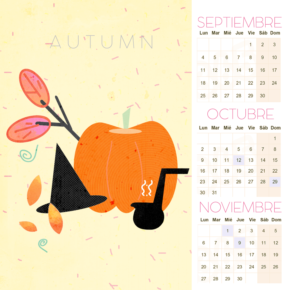 Mi Proyecto del curso: Ilustrando el tiempo CALENDARIO GIRLY | Domestika