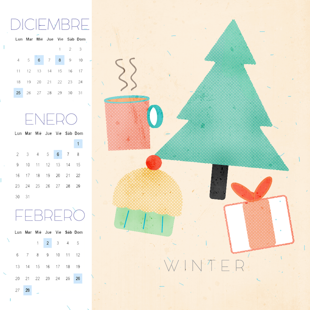 Mi Proyecto del curso: Ilustrando el tiempo CALENDARIO GIRLY | Domestika