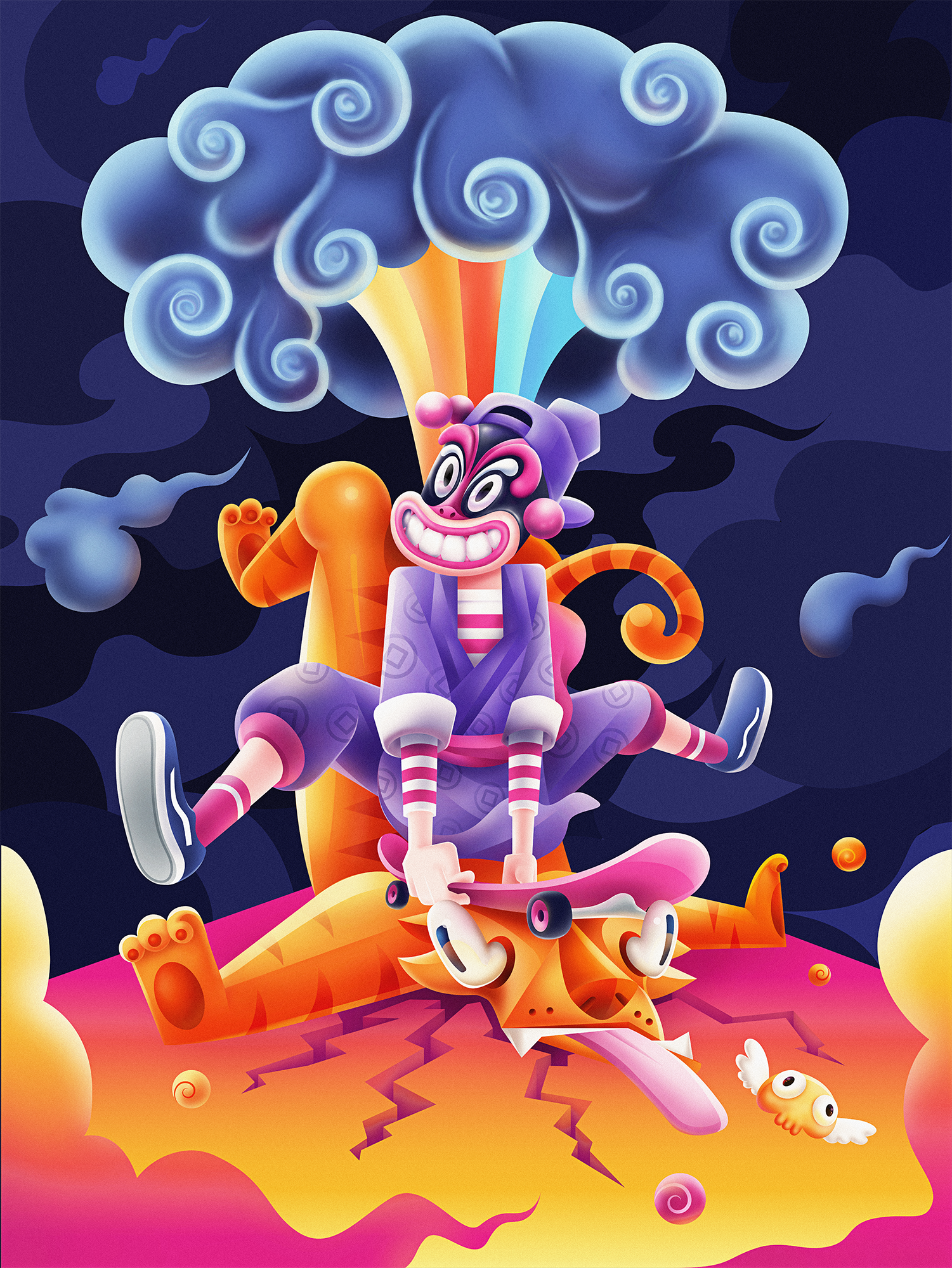 Tiger slayer - My project in Geometric Illustration with Volume course ...