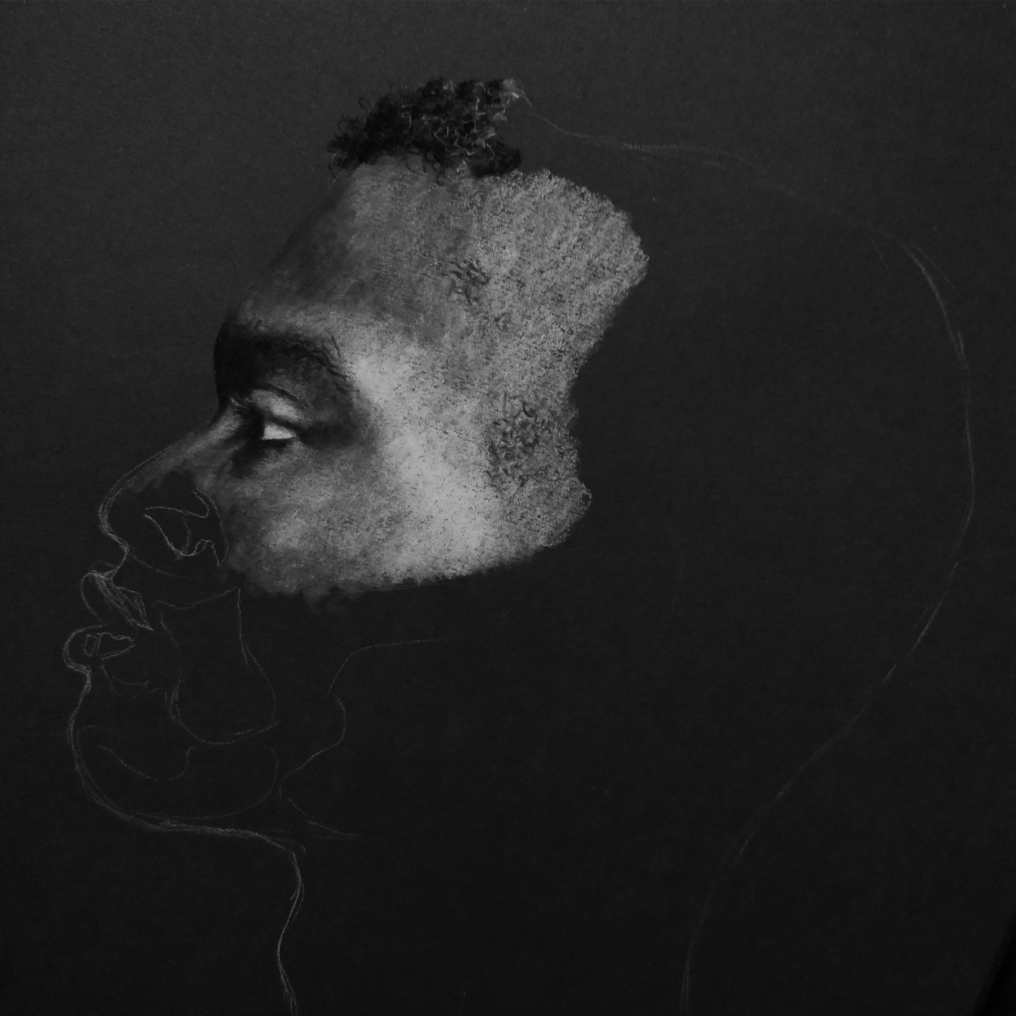 Profile of a Man - Chalk and Charcoal portrait, A3 | Domestika