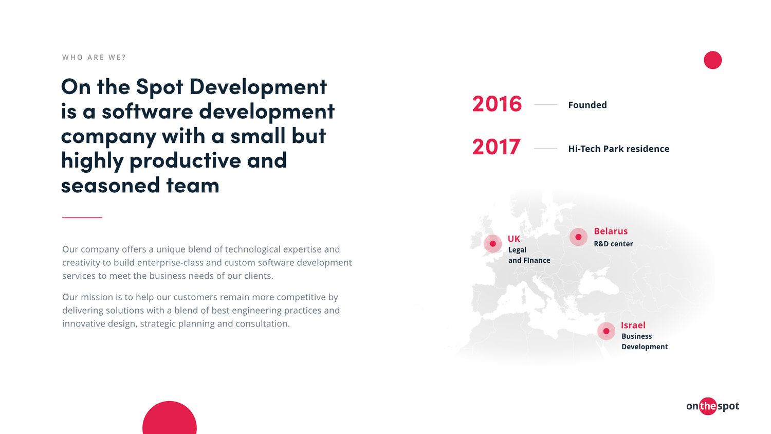 Sales deck for On the Spot Development | Domestika