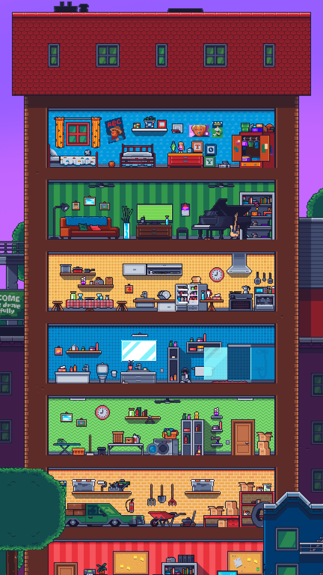 Pixel Art Tileset: House Interiors | Domestika