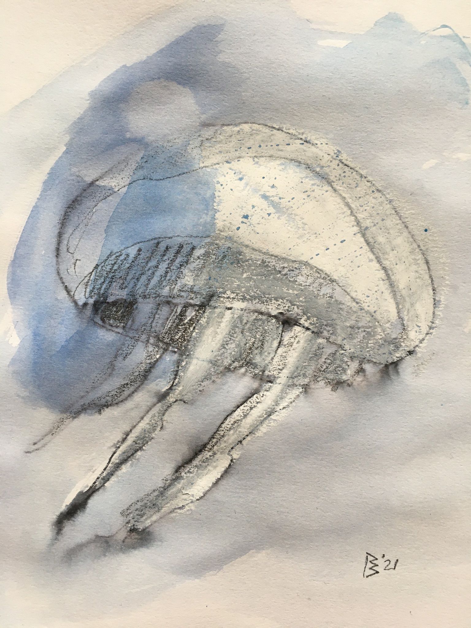 A Creative Exploration course: jellyfish in ink | Domestika