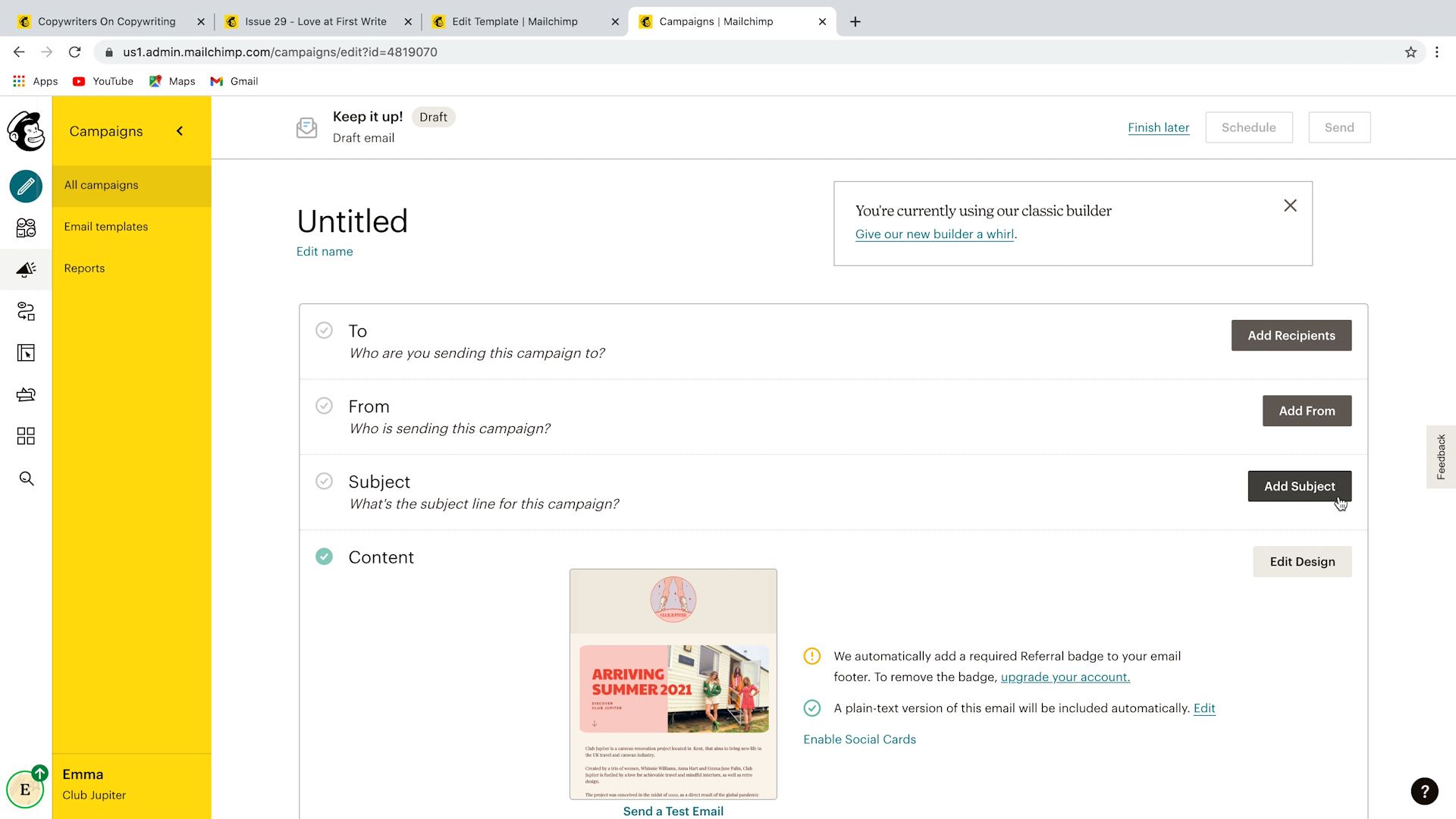Mailchimp Tutorial: How to Create Your First Email Campaign | Domestika