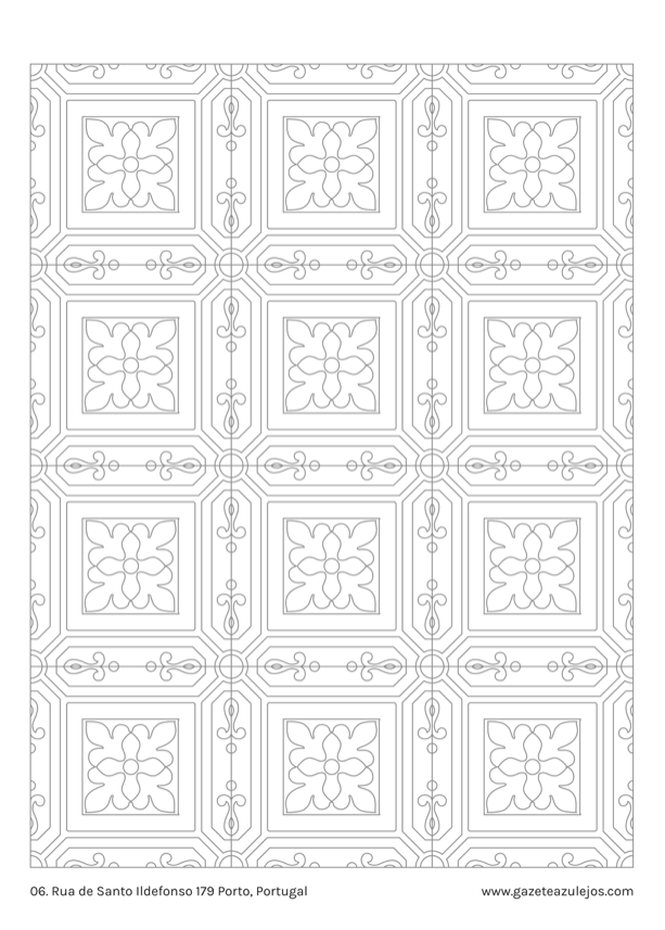 Free E-Book: Patterned Tile Coloring Book | Domestika