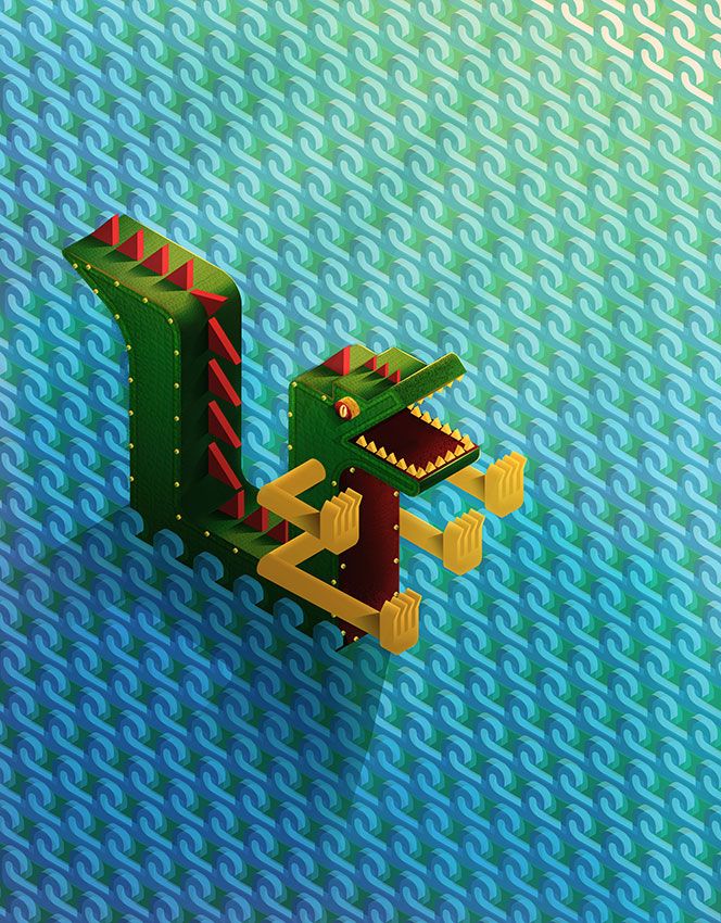 Psychedelic Alligator | Domestika