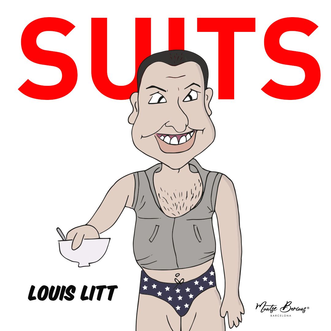 Caricatura de Louis Litt SUITS | Domestika