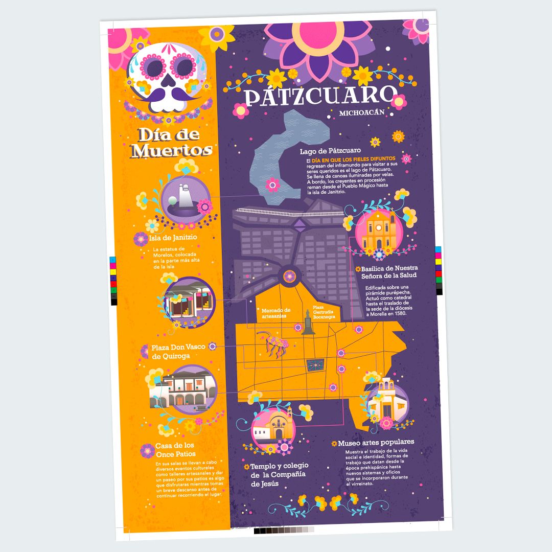Infografía Mapa Pueblo Mágico Pátzcuaro - Curso Infografía con Adobe ...