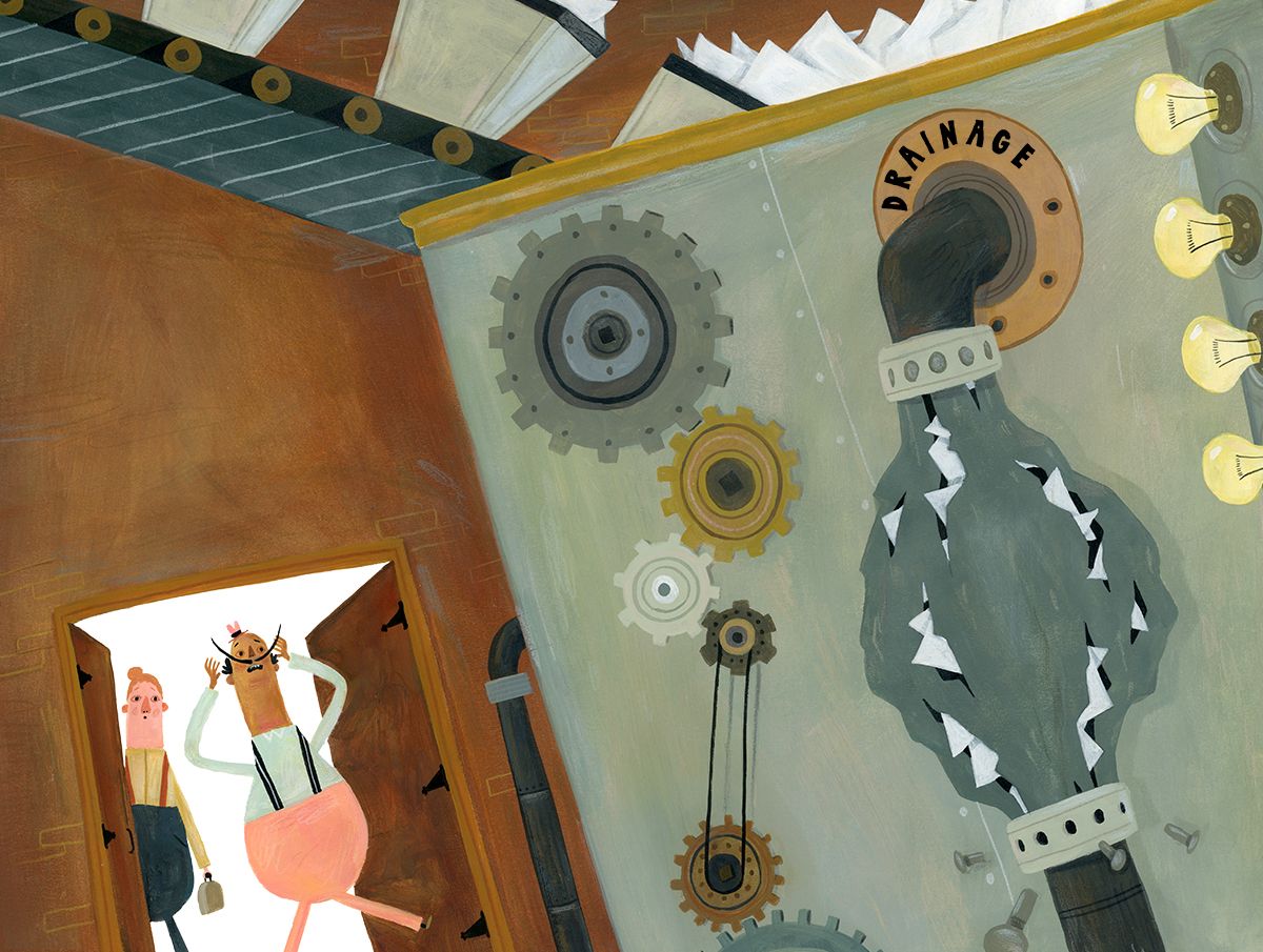 EXPLOSION AT THE POEM FACTORY By Kyle Lukoff, Mark Hoffmann | Domestika