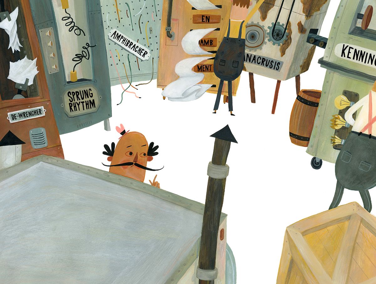 EXPLOSION AT THE POEM FACTORY By Kyle Lukoff, Mark Hoffmann | Domestika