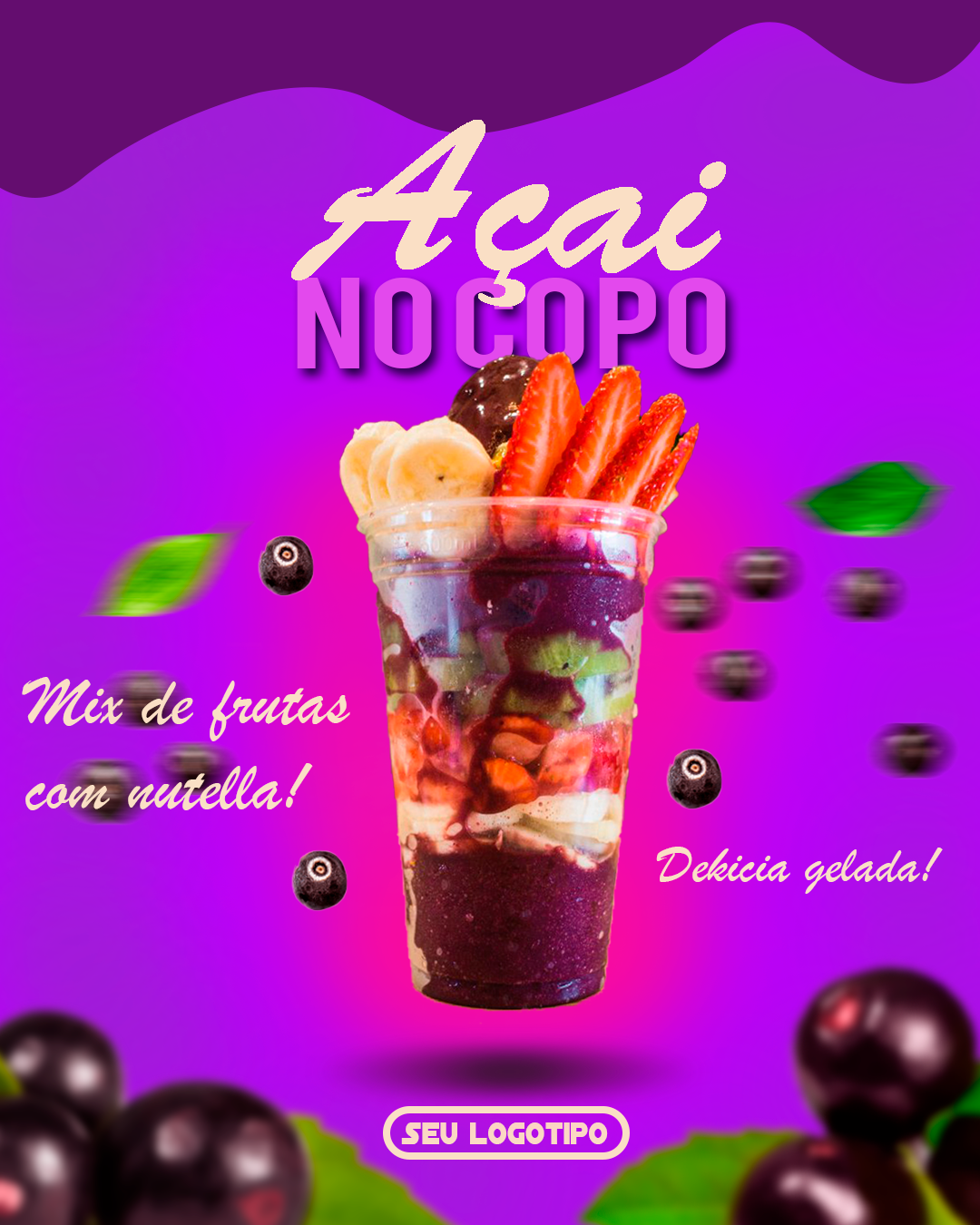 flyer para loja de açai/ banner para site | Domestika