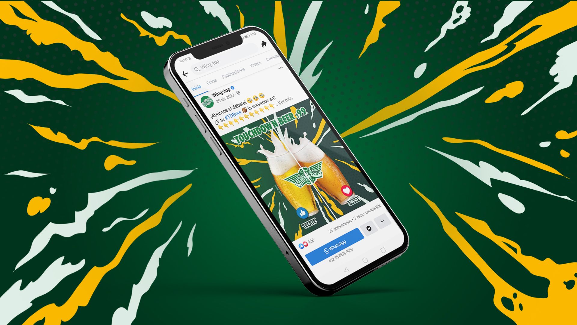 TOUCHDOWN BEER de WINGSTOP | Domestika