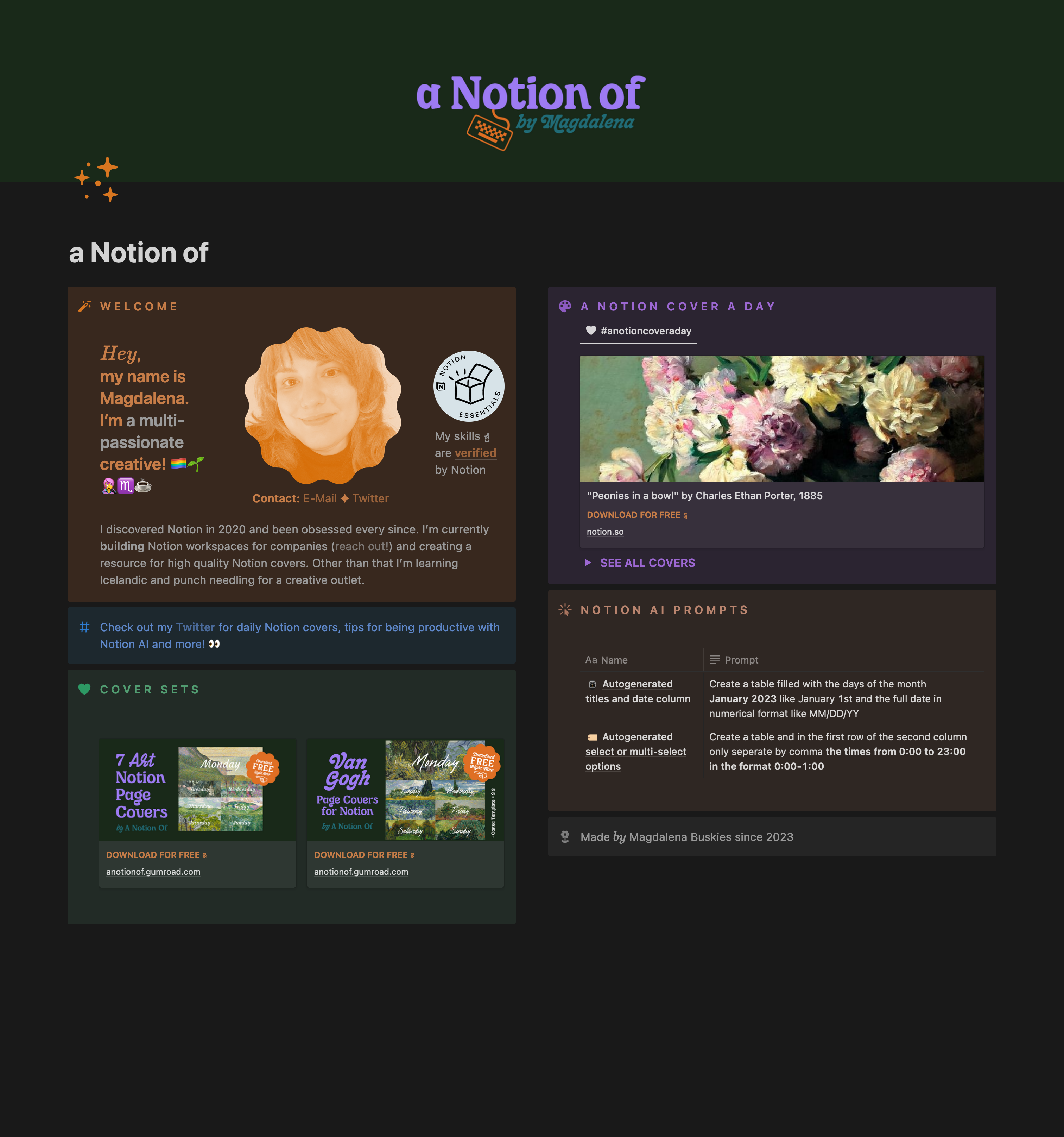 My project for course: Introduction to Notion for Creative Projects ...