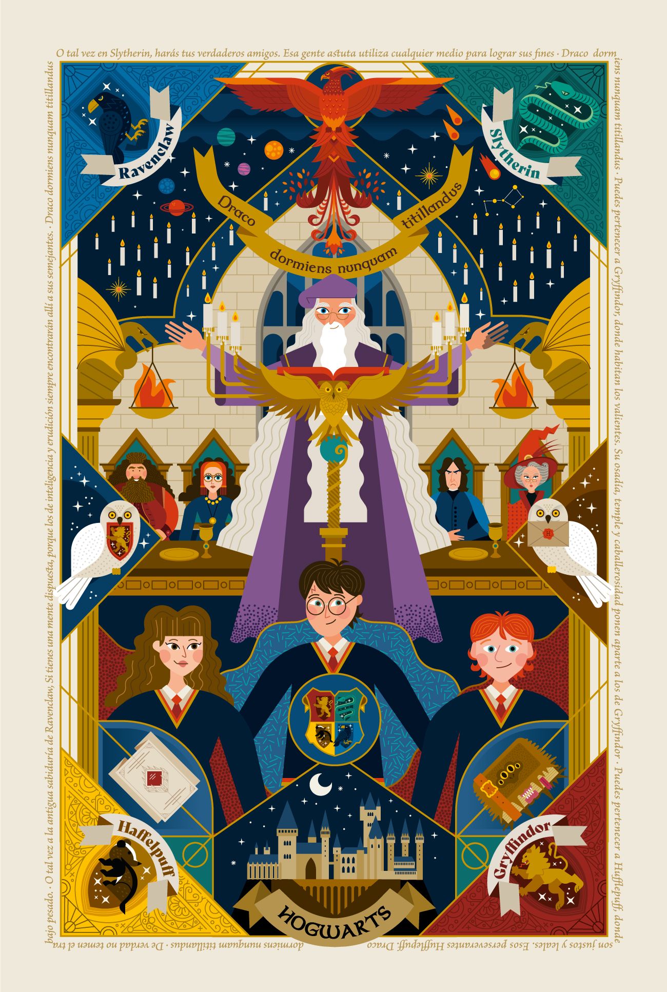 Cartel de Poudlard – Saga Harry Potter | Domestika