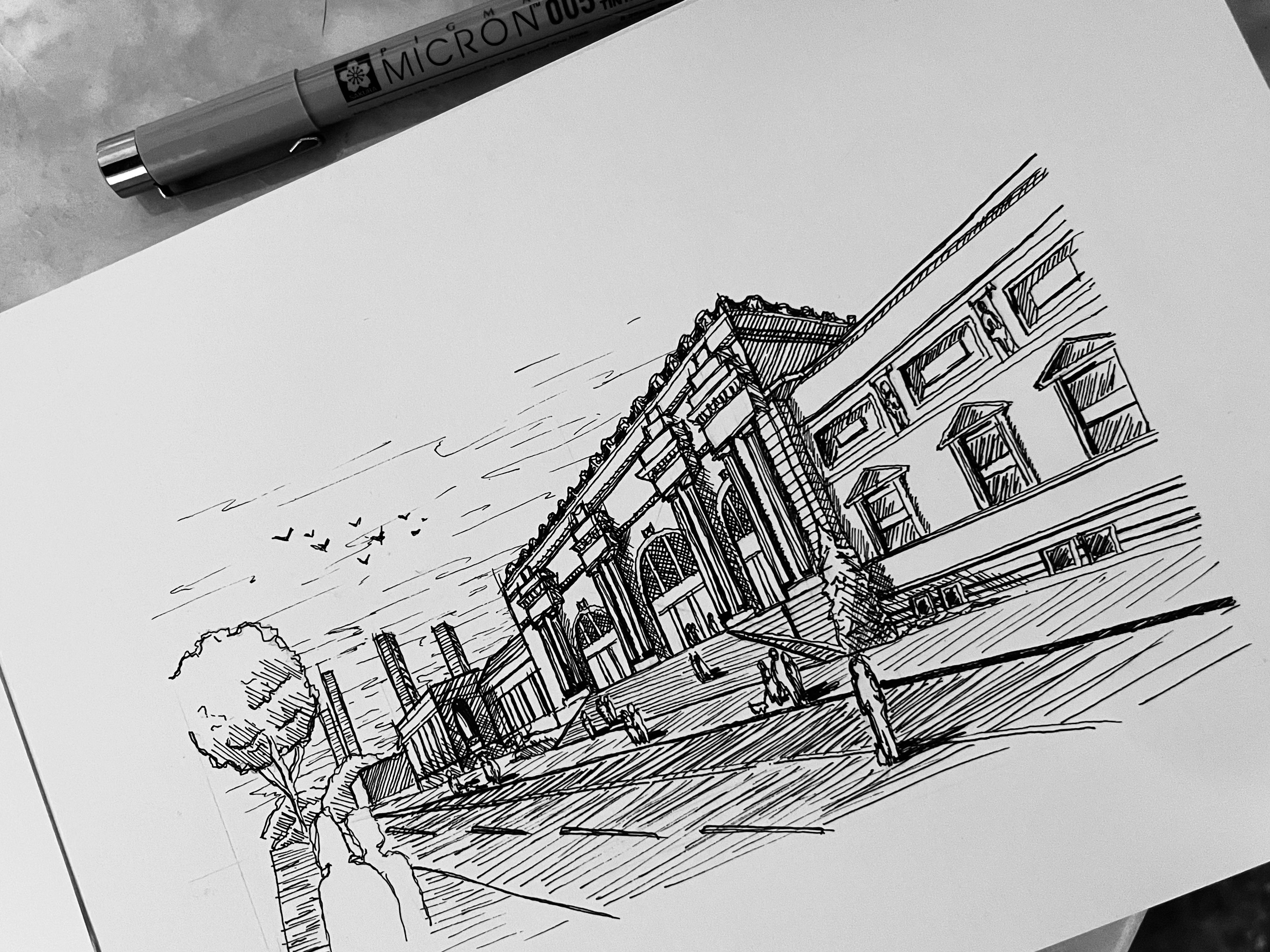 Mi proyecto del curso: Dibujo arquitectónico urbano con tinta | Domestika