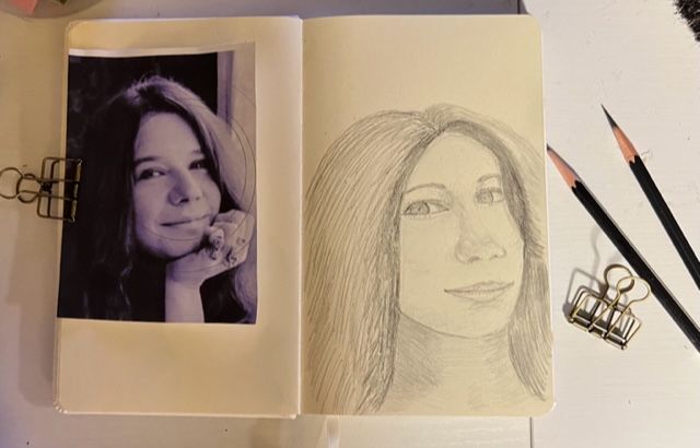 Rheba's project for course: Graphite Line Drawing for Portrait ...