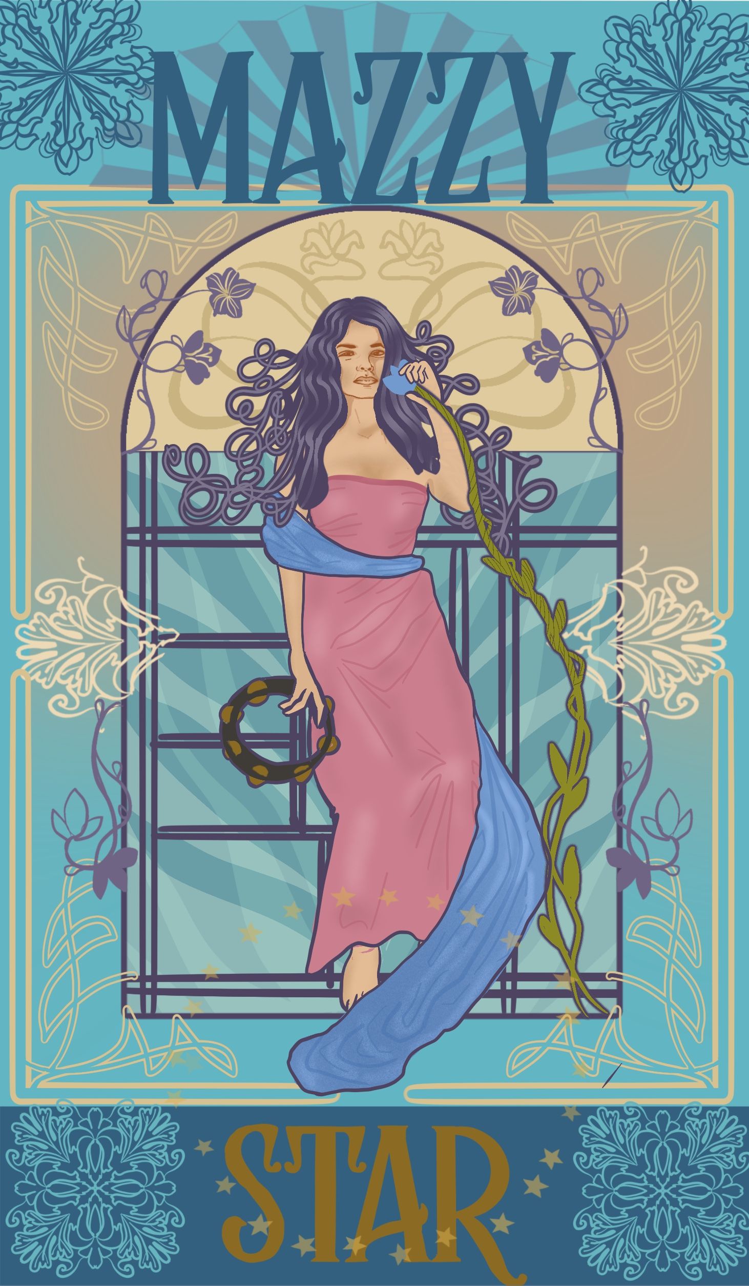 Hope Sandoval of Mazzy Star in Art Nouveau Style | Domestika