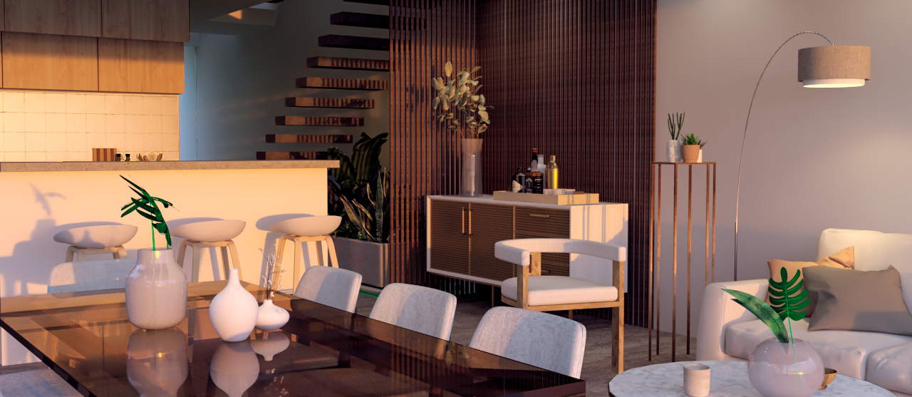 Mi proyecto del curso: Render de interiores con SketchUp y V-Ray Next | Domestika