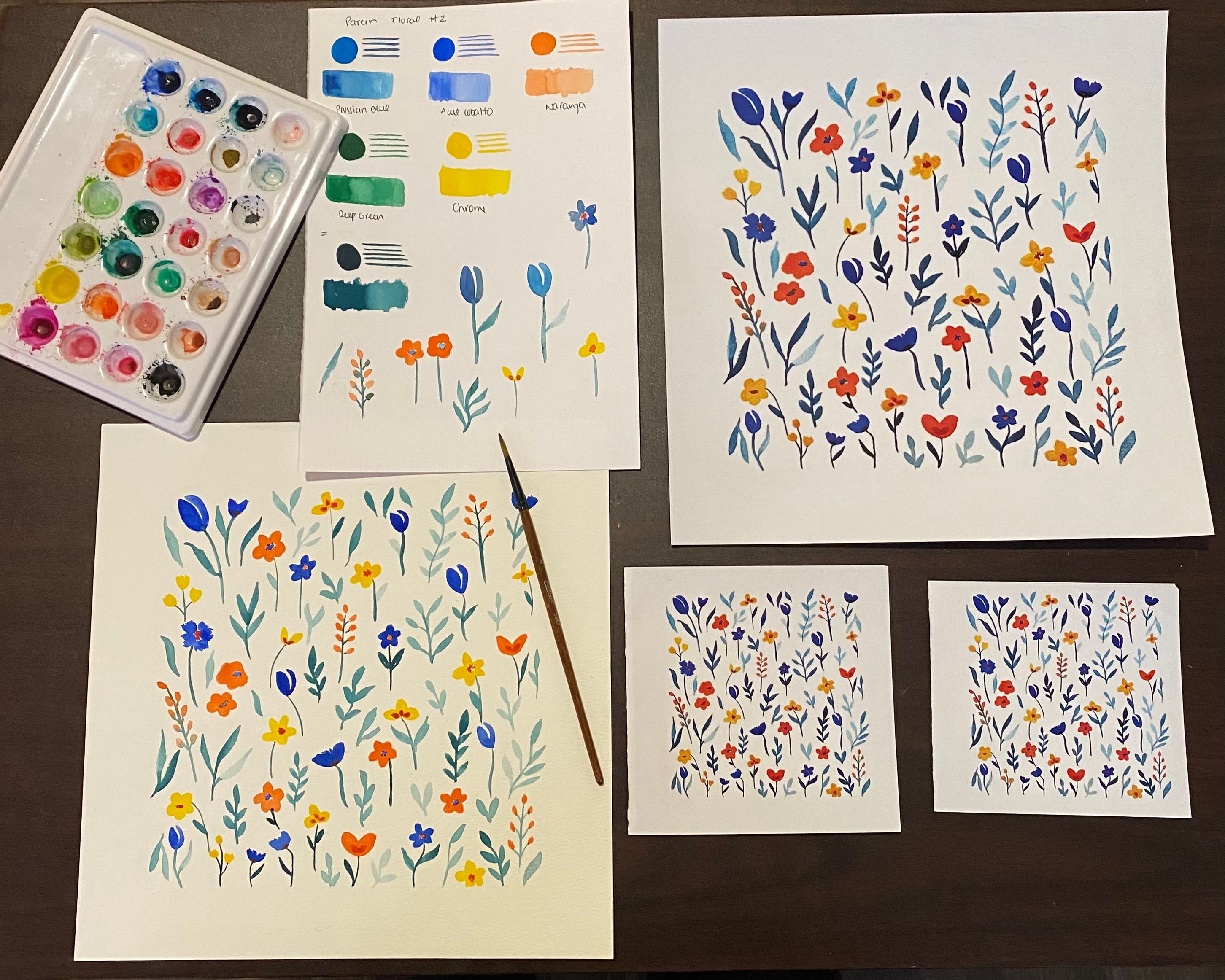 Mi proyecto del curso: Estampados florales en acuarela con colores ...