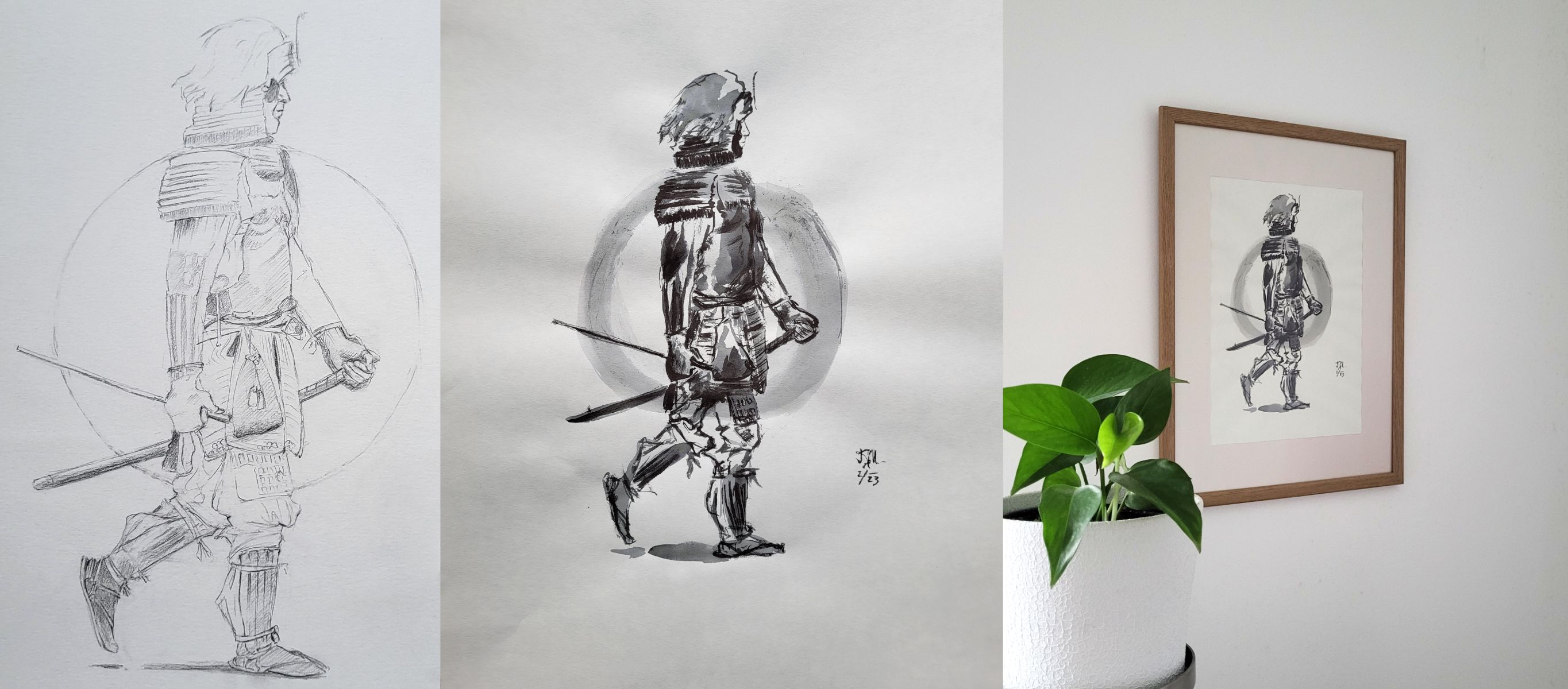 India Ink illustration: Samurai | Domestika