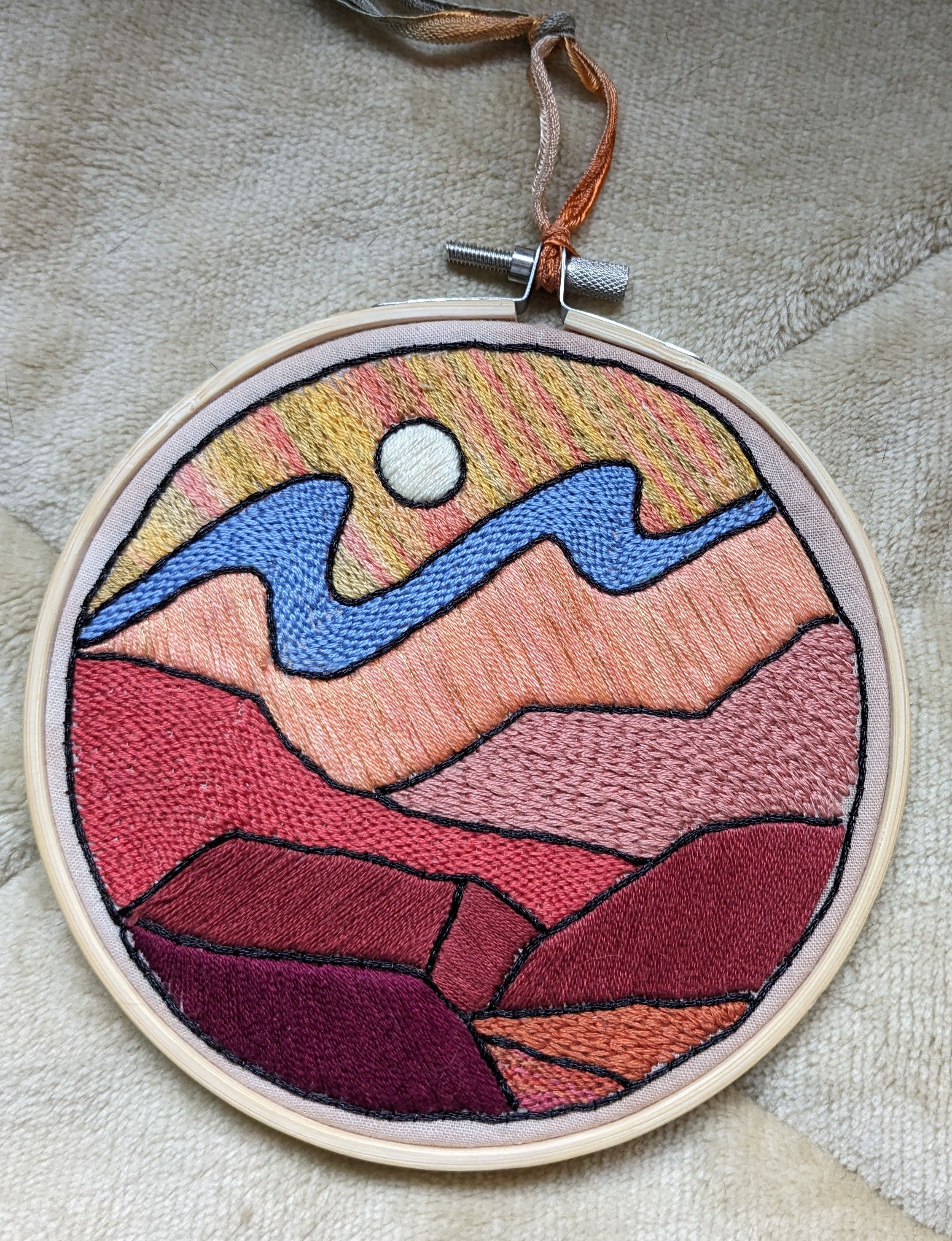 My project for course: Design and create a 'stained glass' embroidery ...