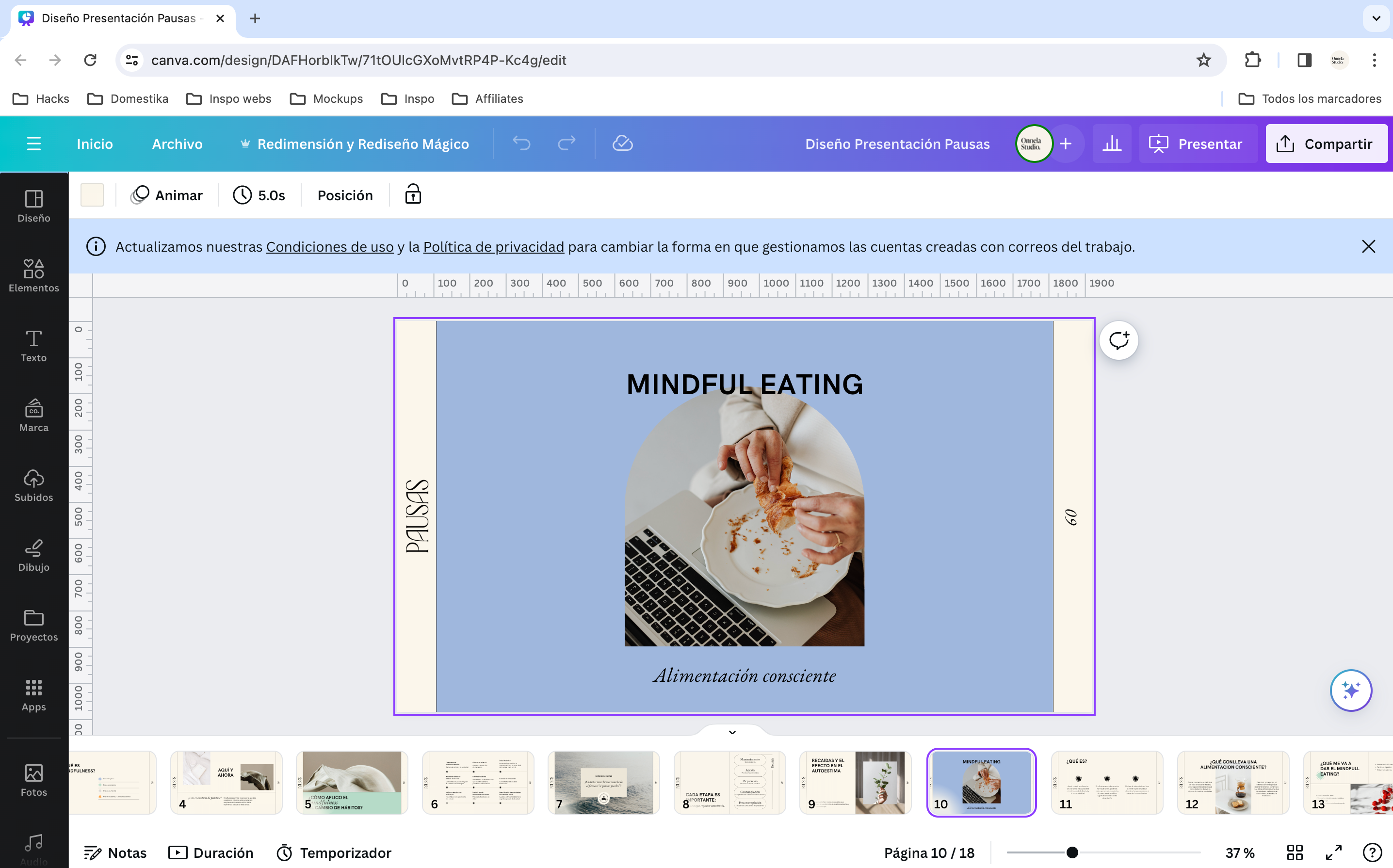 Tips for reviewing the structure of a template in Canva | Domestika