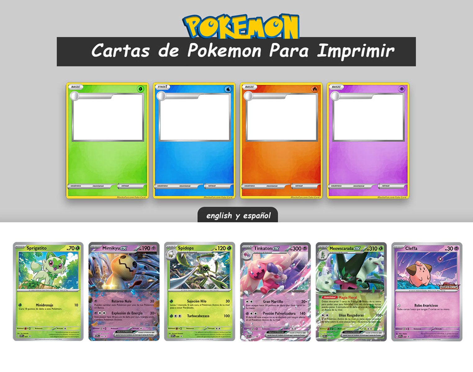 Cartas de Pokemon Para Imprimir | Domestika