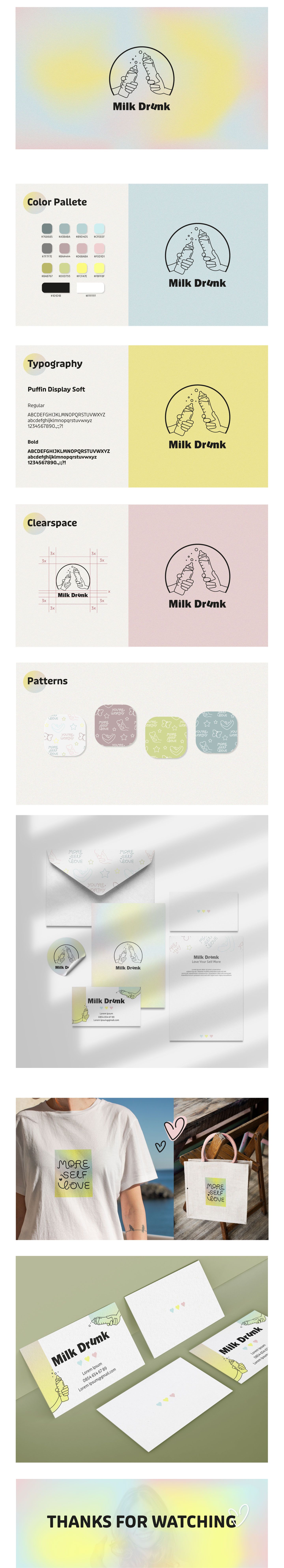 Milk Drunk Logo & Visual Identity | Domestika