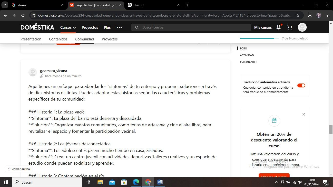 Mi proyecto del curso: Creatividad: generando ideas a través de la ...