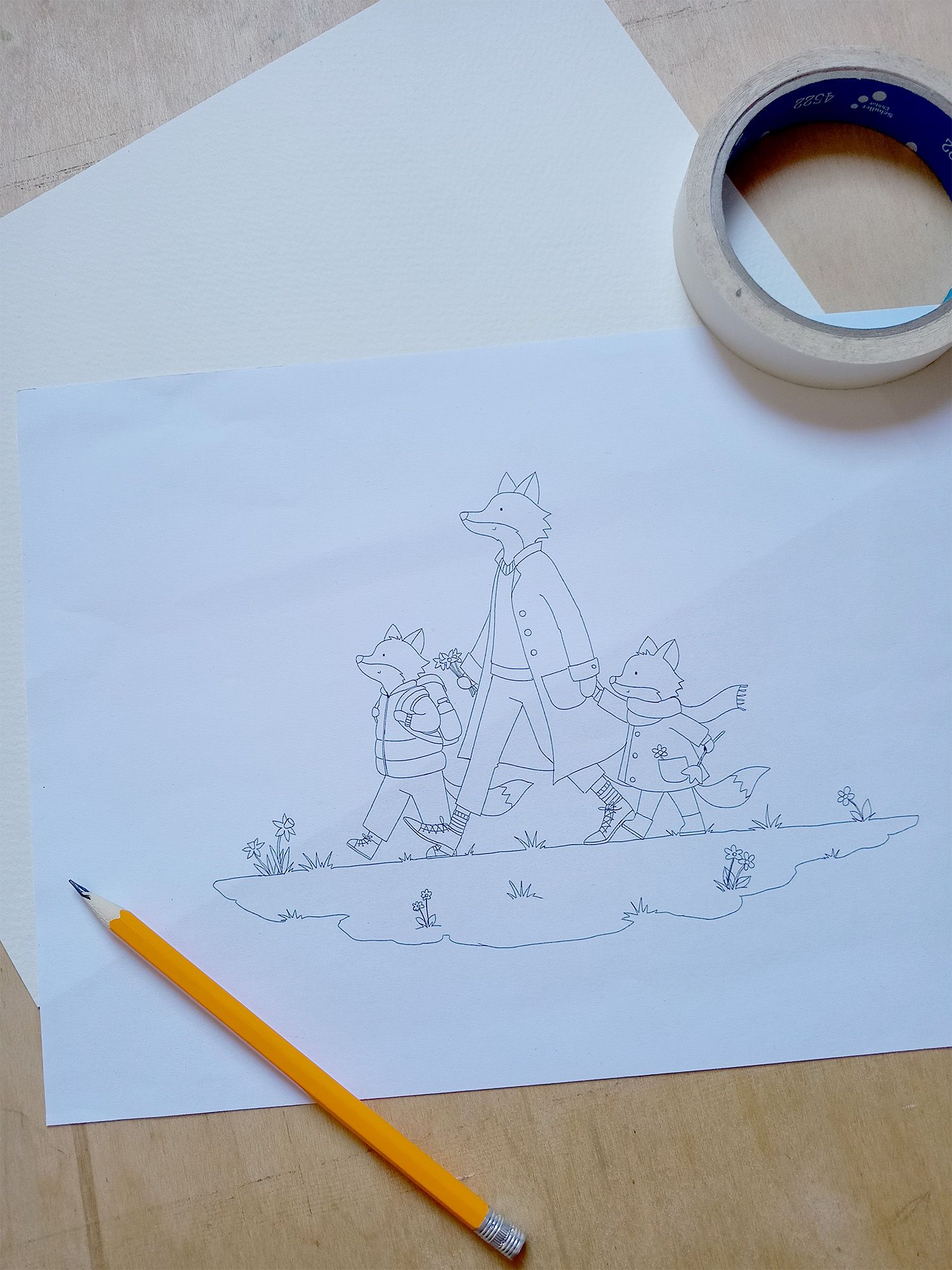 Fox family | Domestika