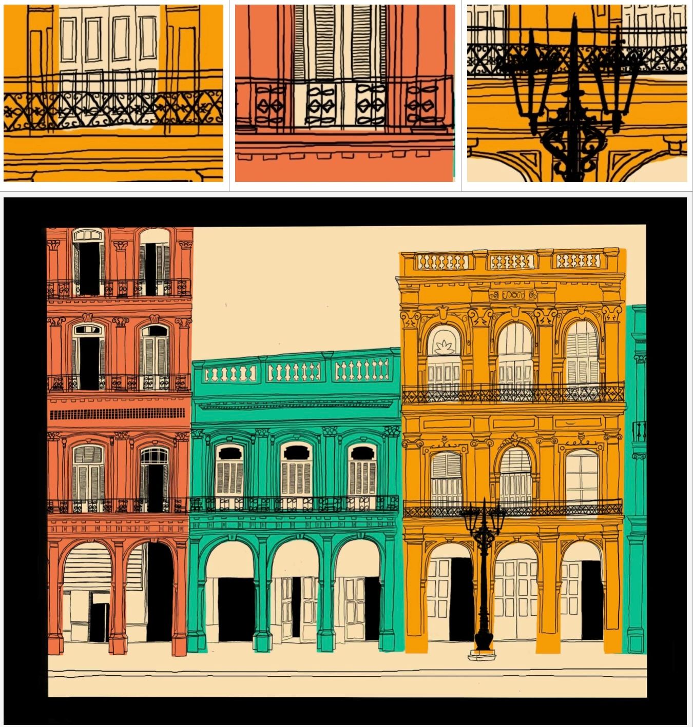 Drawing Colonial Buildings: step-by-step tutorial | Domestika