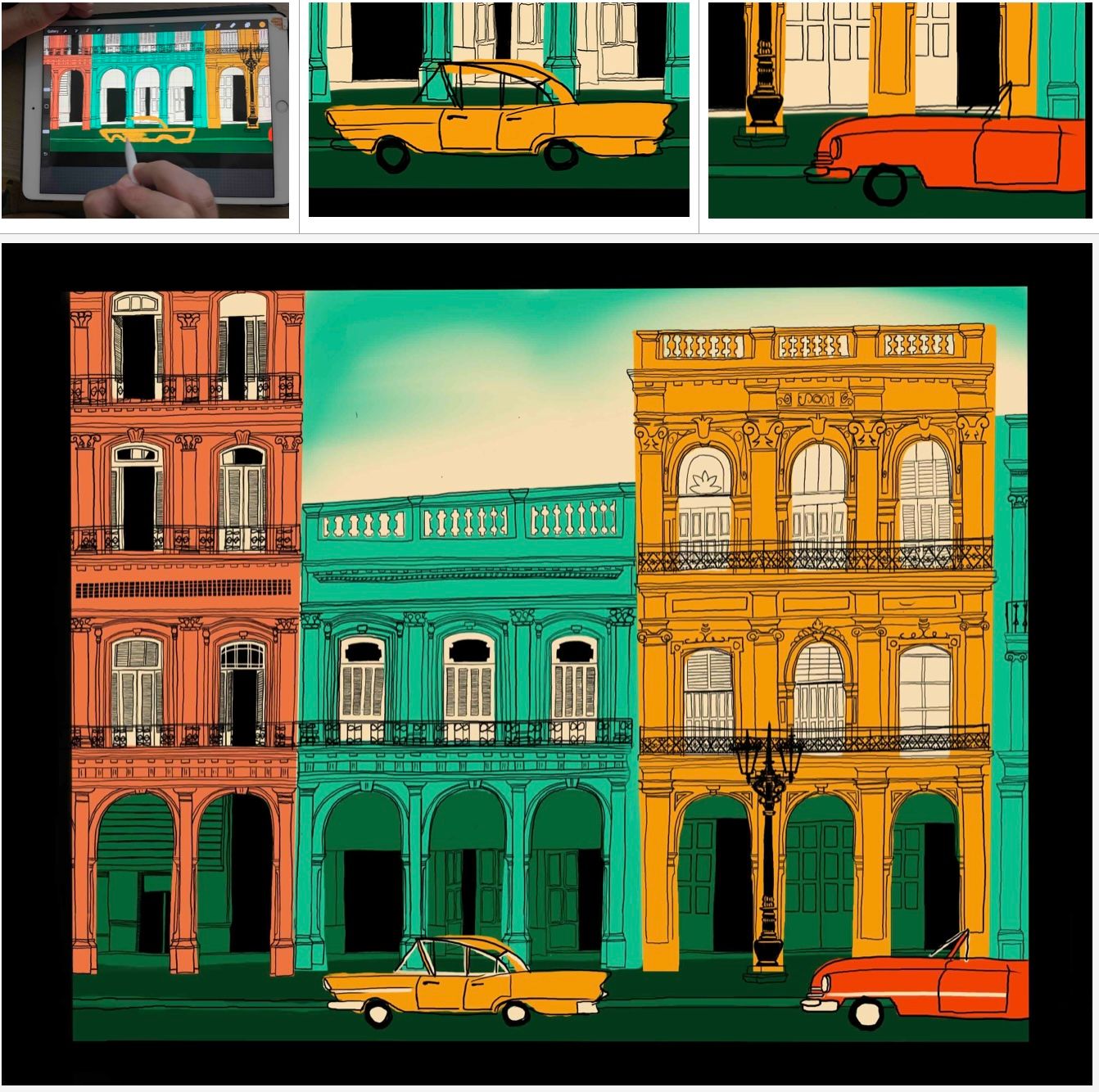 Drawing Colonial Buildings: step-by-step tutorial | Domestika