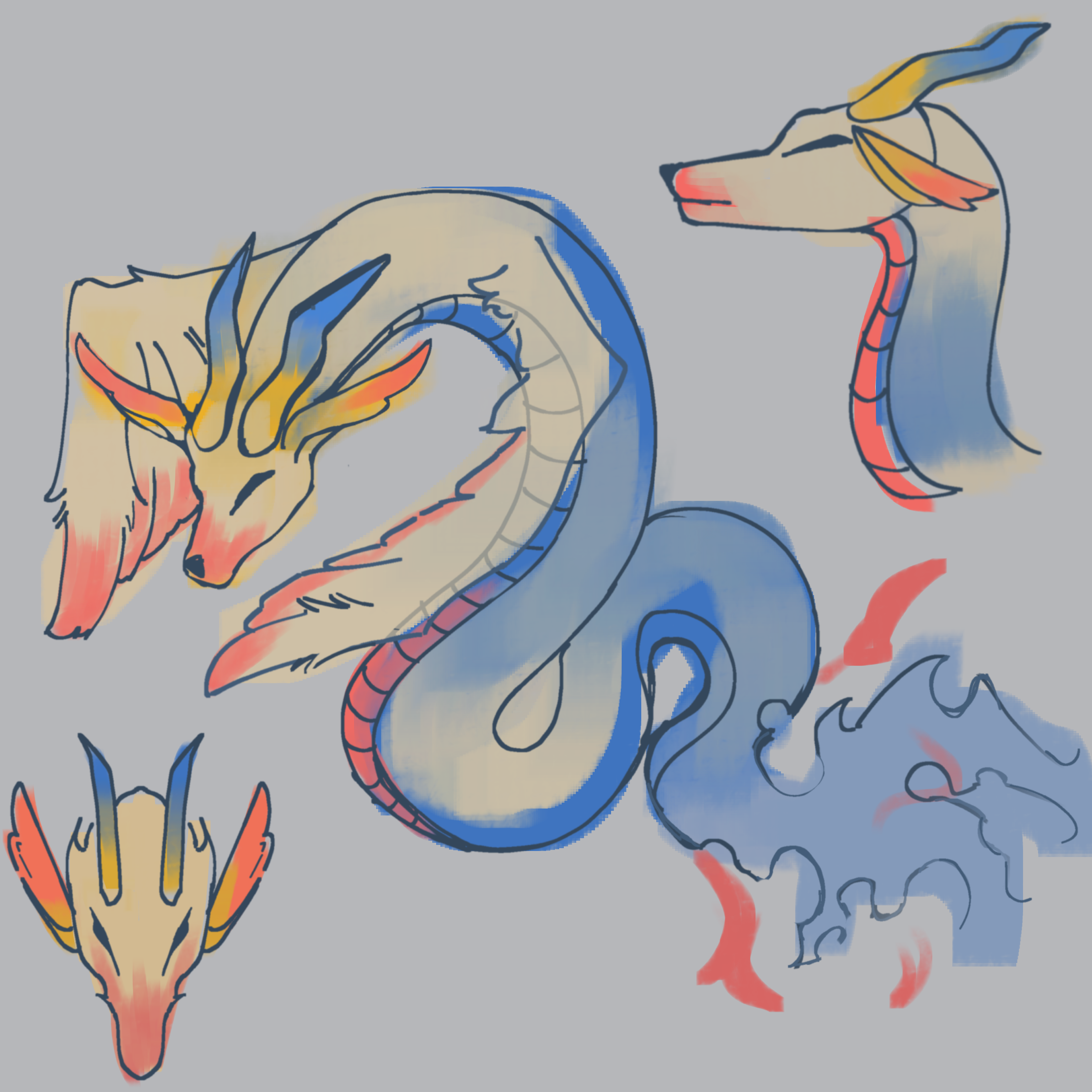 Kitsune Dragon... | Domestika