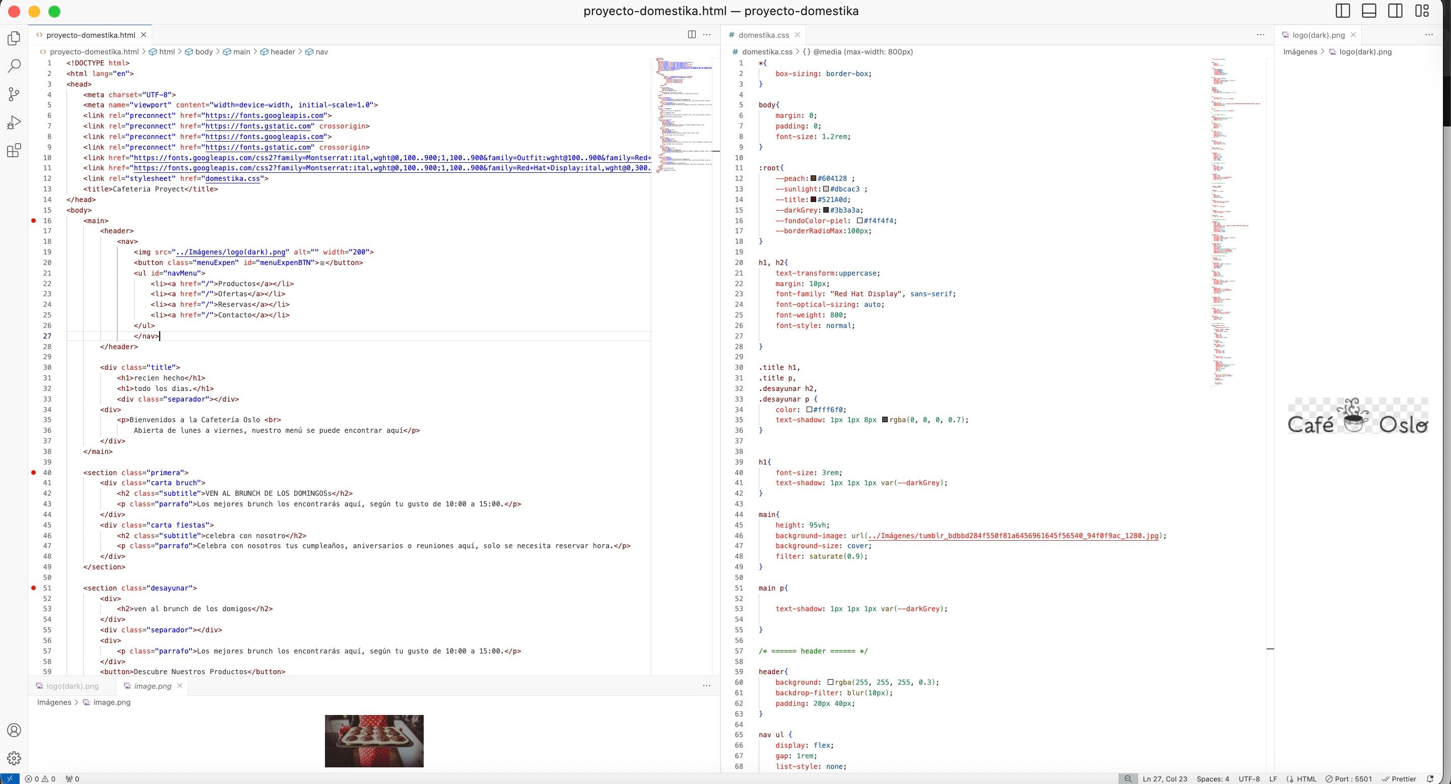 Proyecto Web Cafetería | Domestika