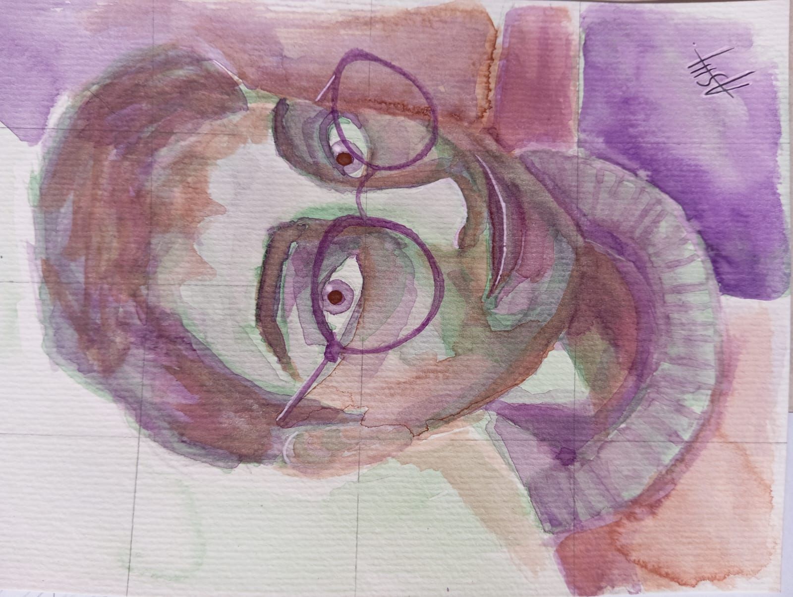 Auto retrato em Aquarela por @saorissketchbook | Domestika