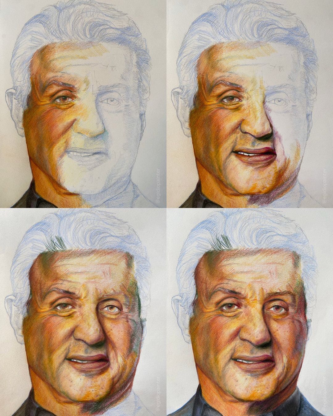 Portrait of Sylvester Stallone | Domestika