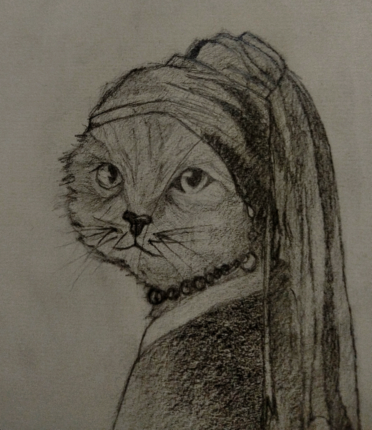 The Cat with a Pearl Earring: A Feline Twist on a Masterpiece | Domestika