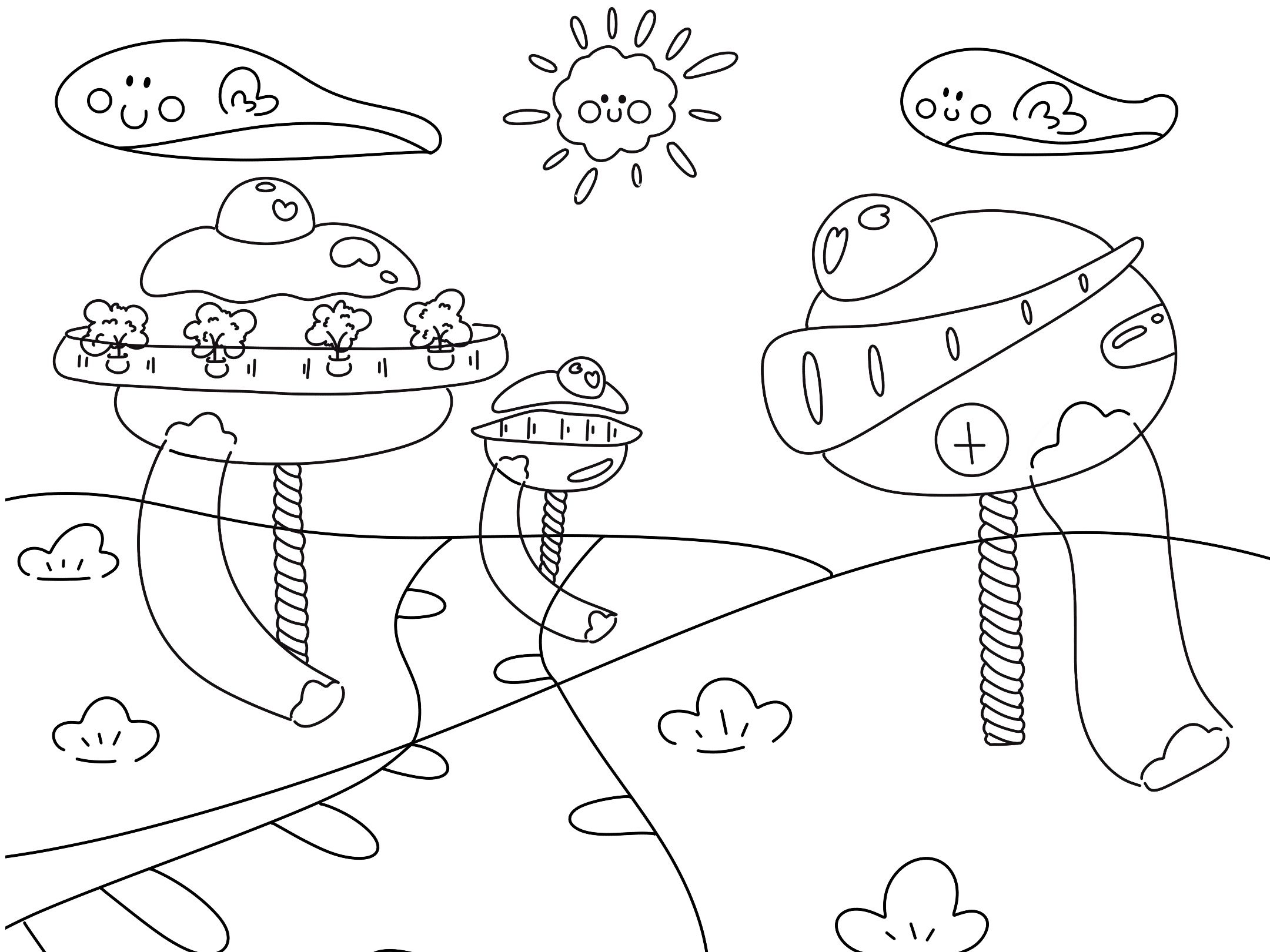kawaii world design into a coloring pages | Domestika