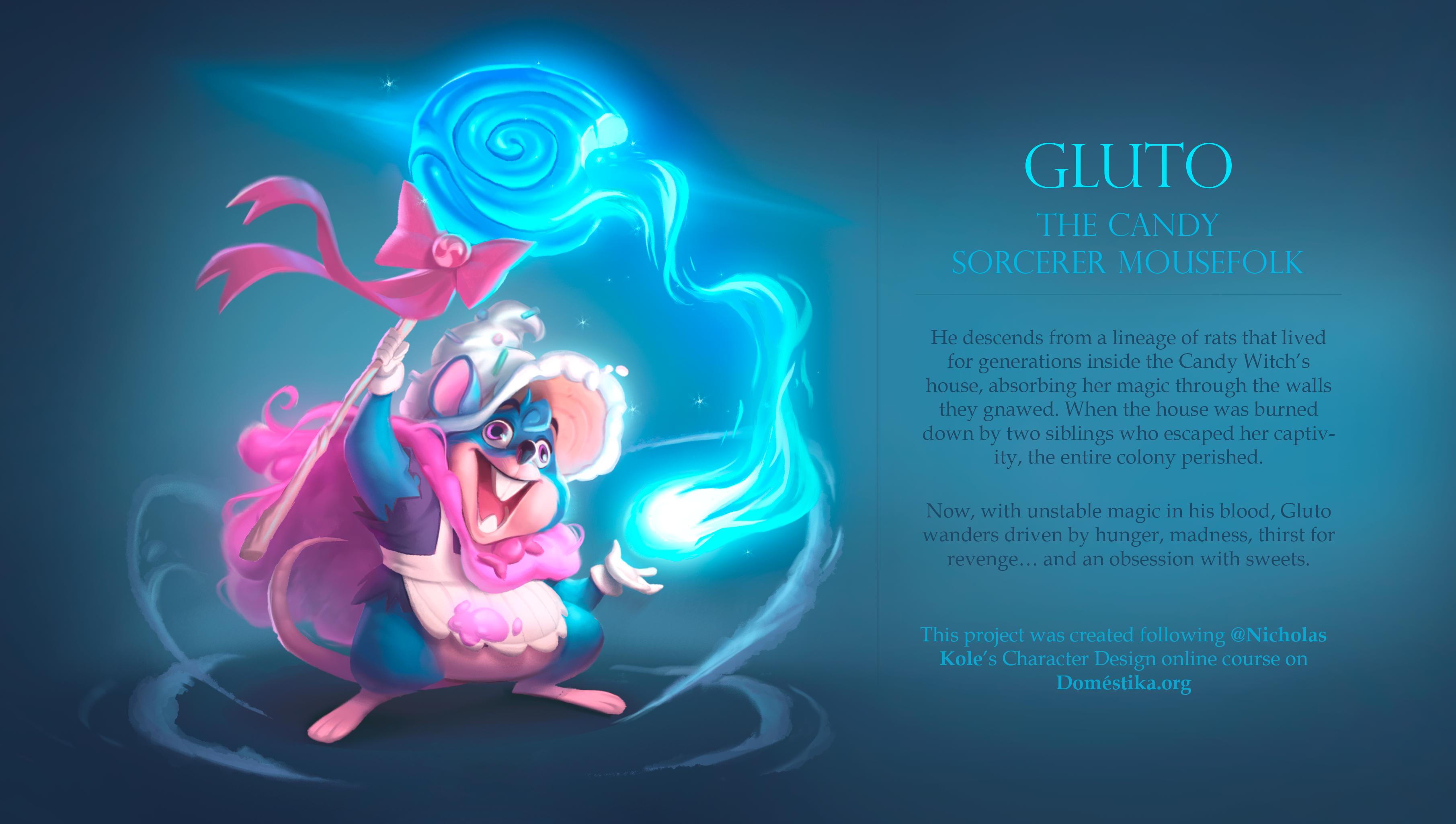 Gluto: The Candy Sorcerer MouseFolk | Domestika