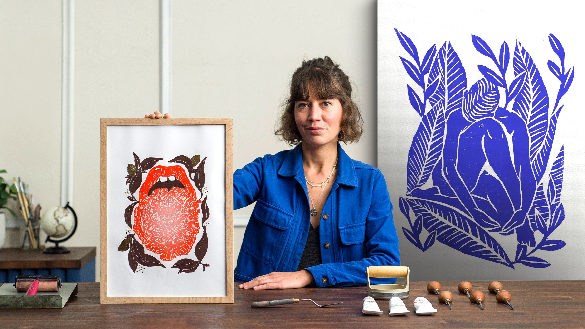 Online Course - Introduction to Linocut Printing: Create Poetic Prints (Maliv) | Domestika