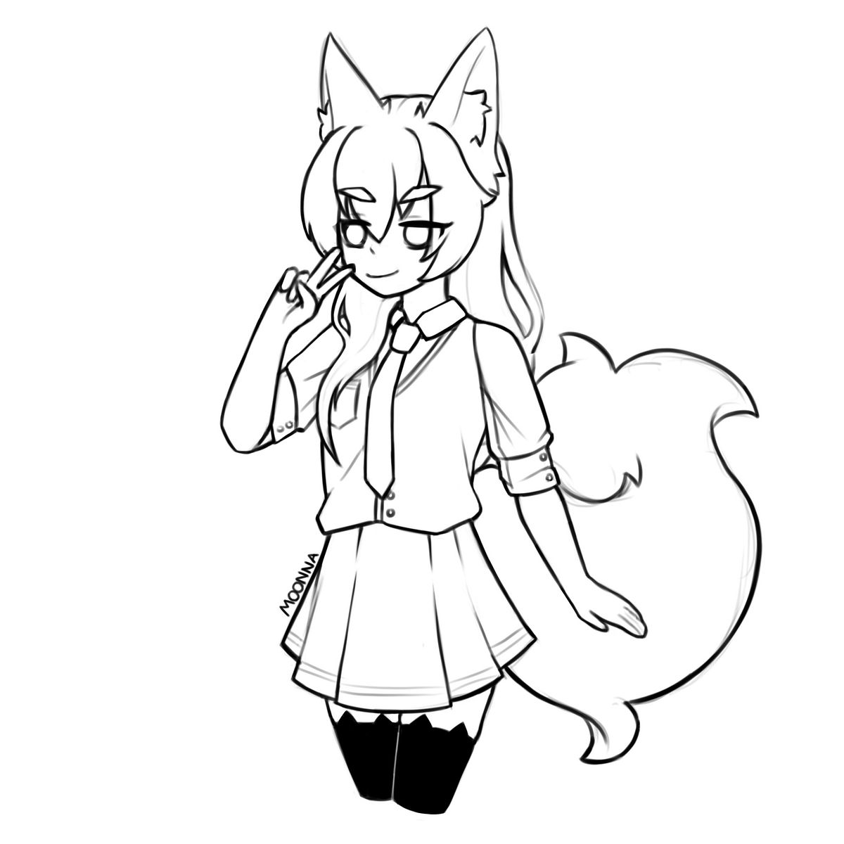 how to draw fox girl