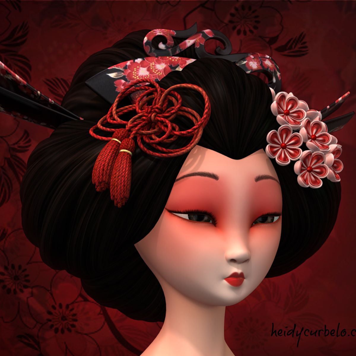 Geisha Head | Domestika