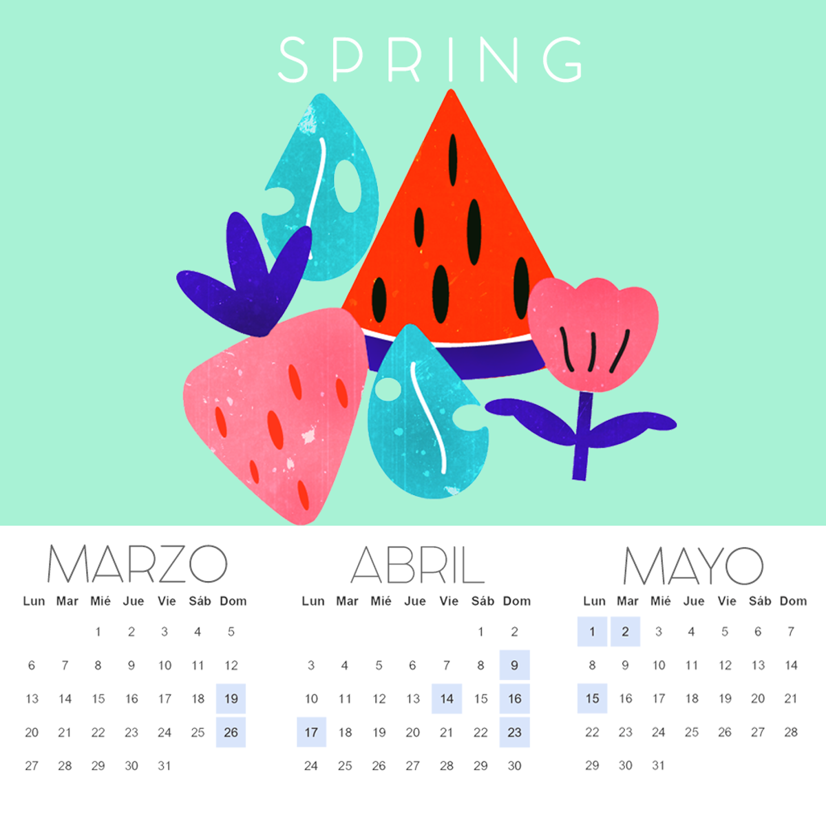 Mi Proyecto del curso: Ilustrando el tiempo CALENDARIO GIRLY | Domestika