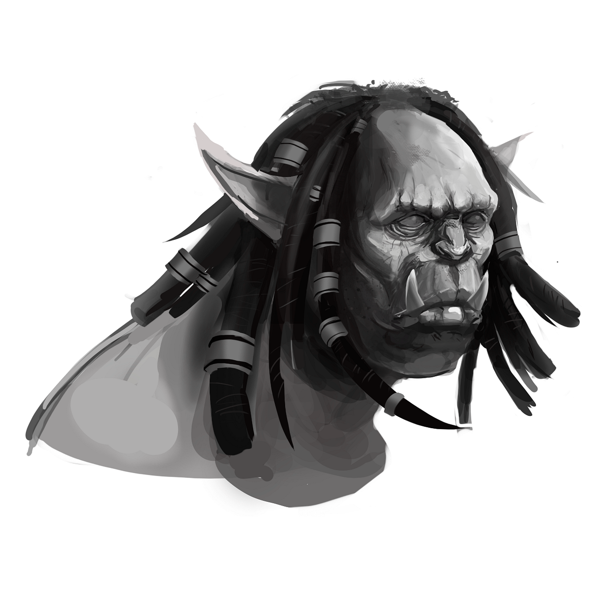 Concept art Ork head values study Nuevo proyecto | Domestika