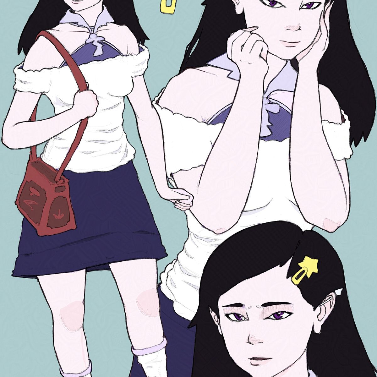 Character sheet de Haruko, uno de los personajes de mi manga | Domestika