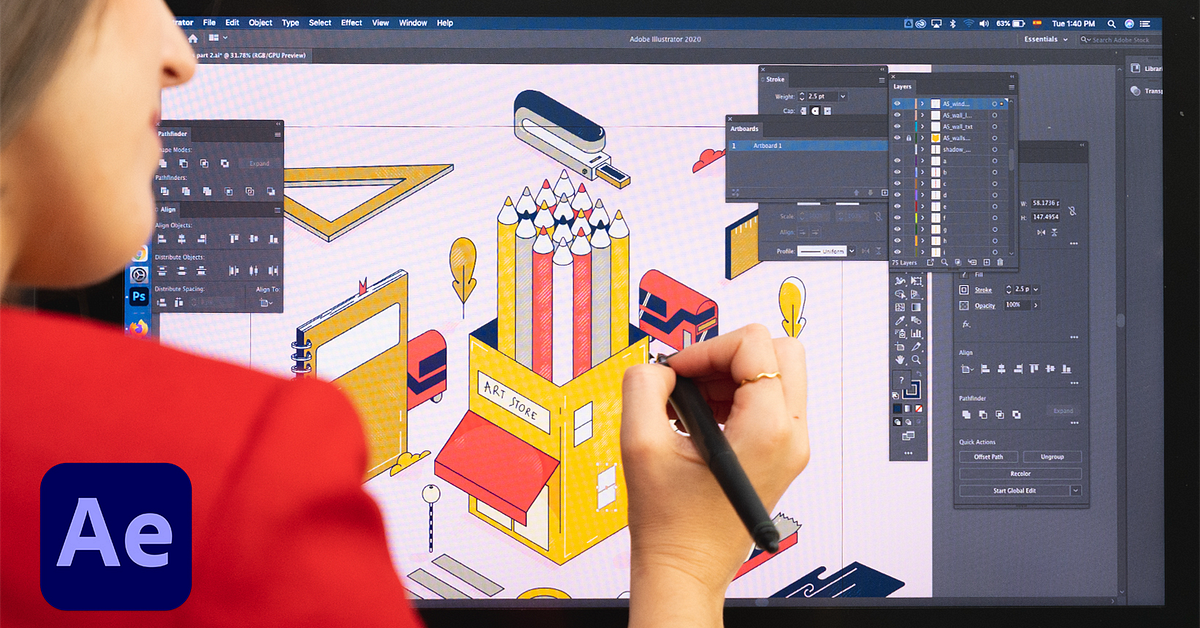 Onlinekurs - Animation im isometrischen Stil mit Illustrator und After ...