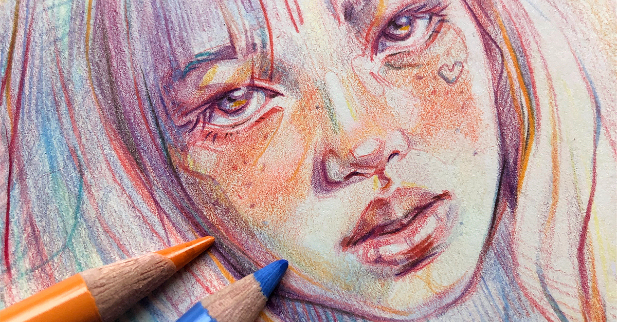 How To Draw Portrait With Color Pencil