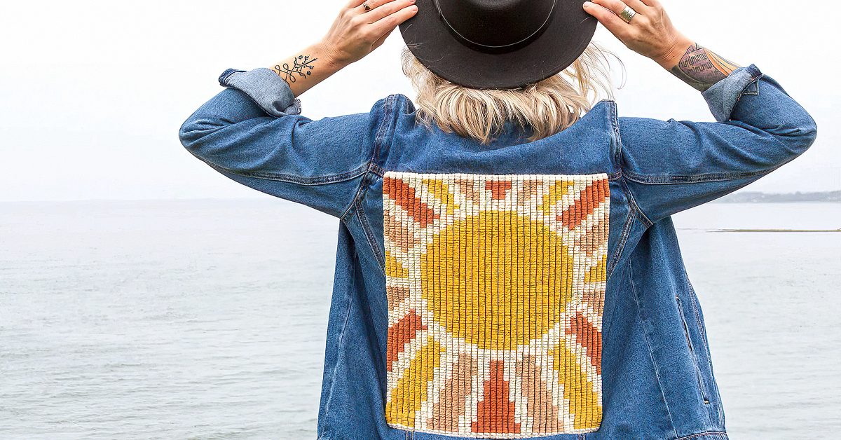 Online Course - Macramé: denim jacket with clove hitch knots (Terri ...