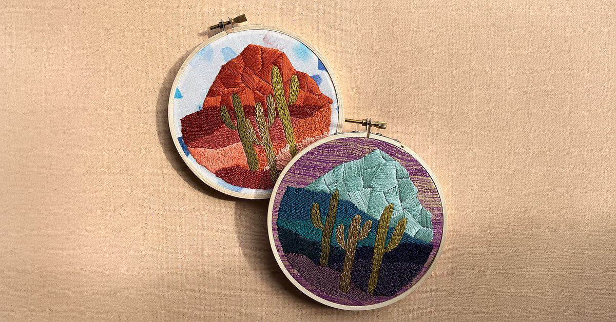 Guided Project: Stained Glass Embroidery Landscape | "Guided Project ...